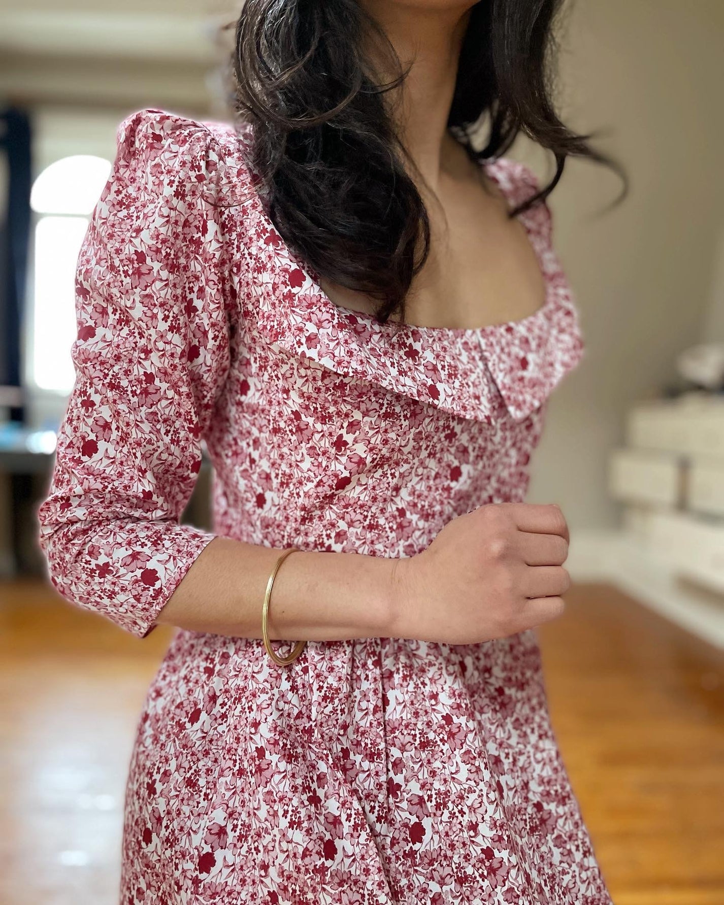 Marisol Dress / Pink + Milkly White Liberty Floral Cotton - Onirik